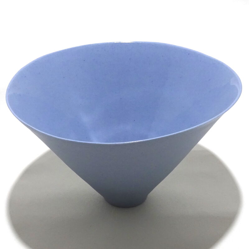Large Light Blue Porcelain Conical Bowl by Becky Mackenzie (Porcelain)