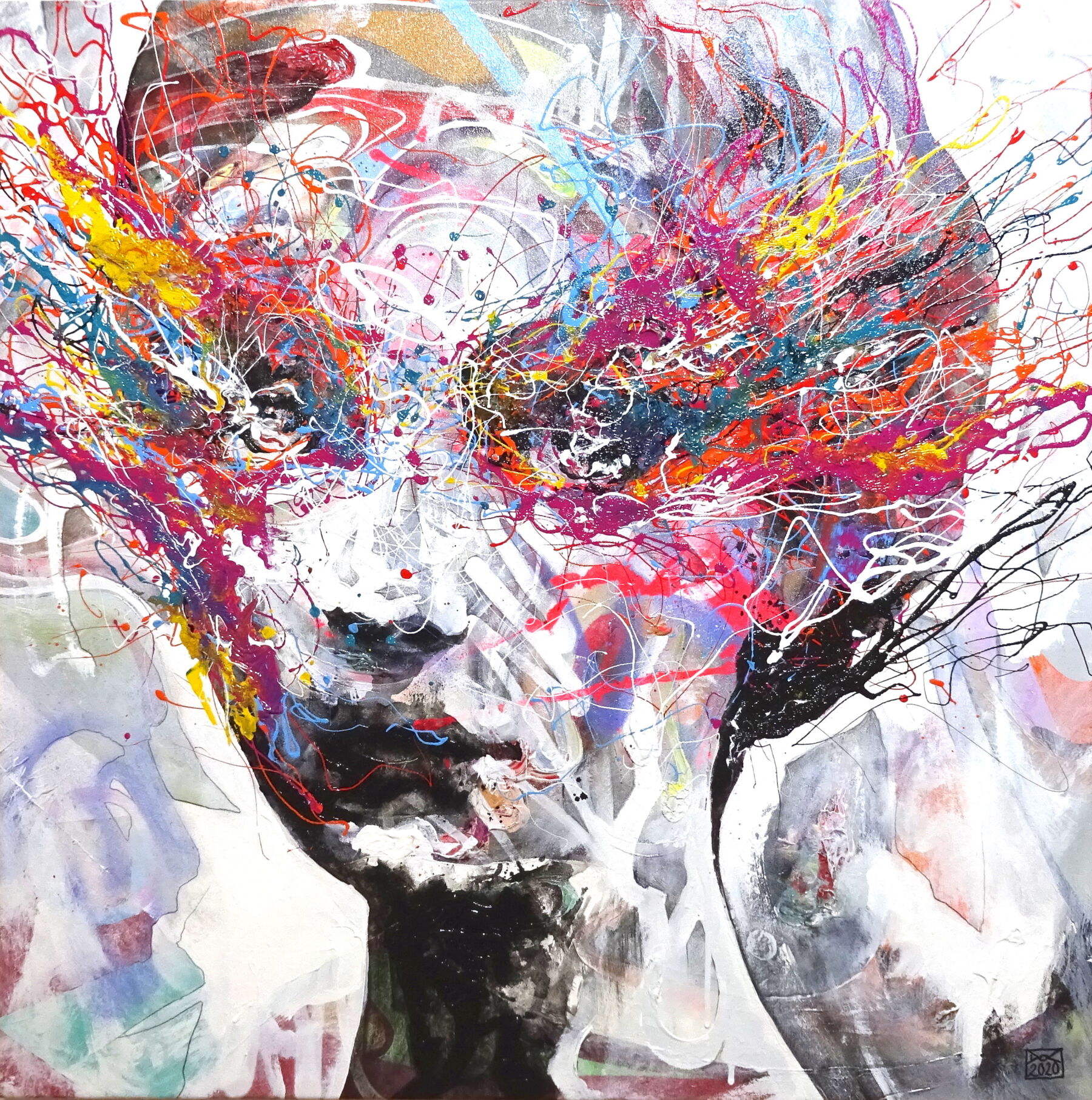 PSYCHEDELIC SNOWFLAKE by Danny O’Connor (Mixed Media On Canvas)