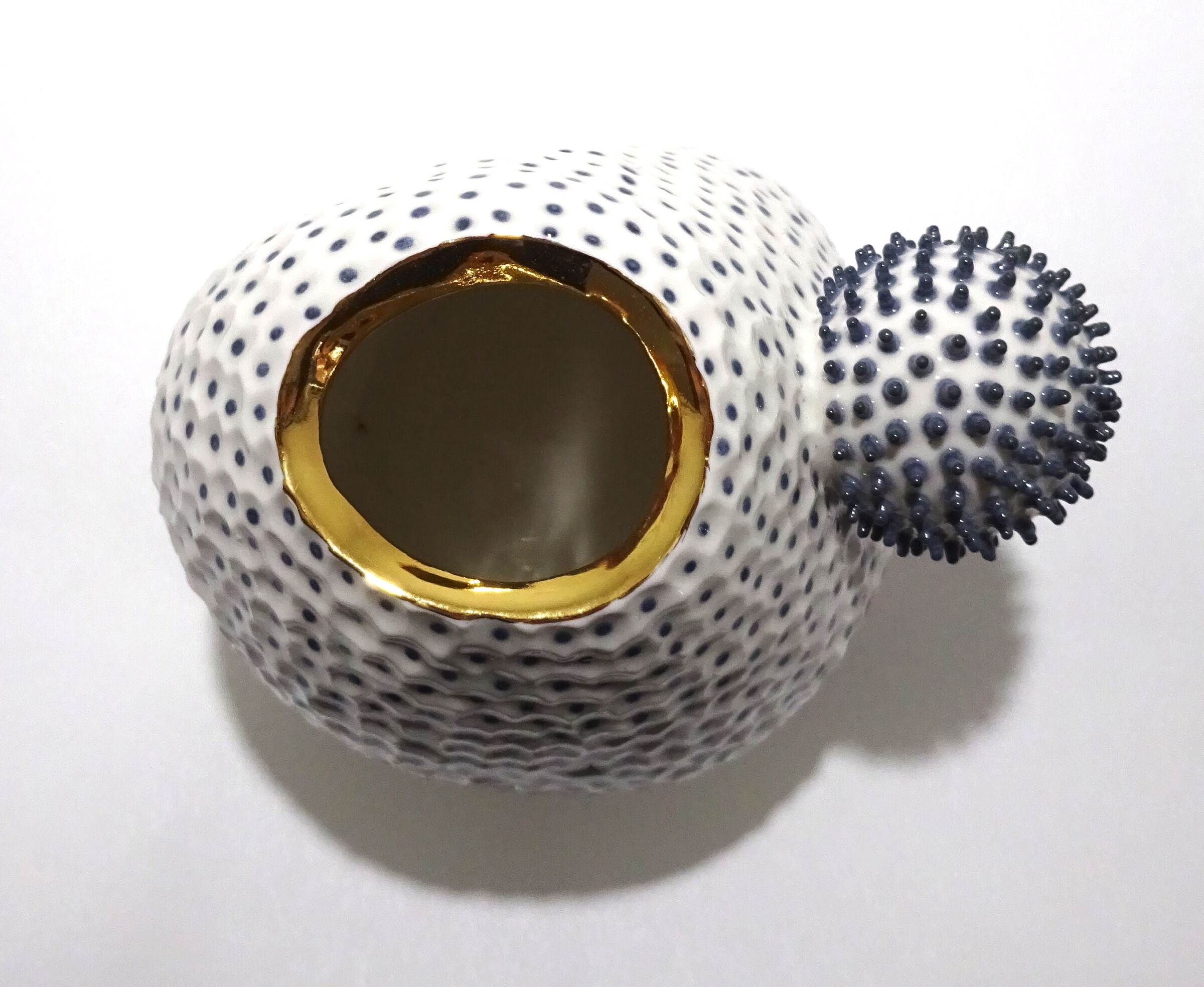 Nucleolus Pofu Vase (Navy) by Ikuko Iwamoto (Ceramics)