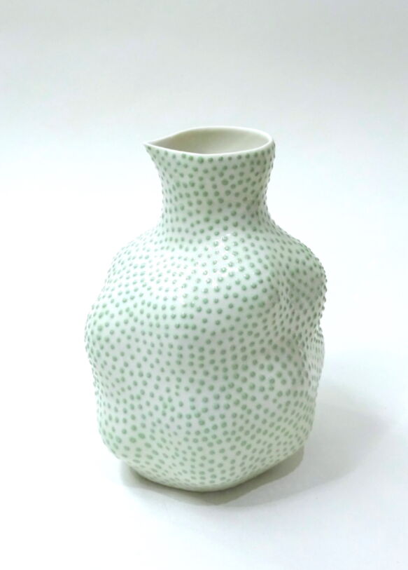 Dotted Large Jug (Green) by Ikuko Iwamoto (Ceramics)