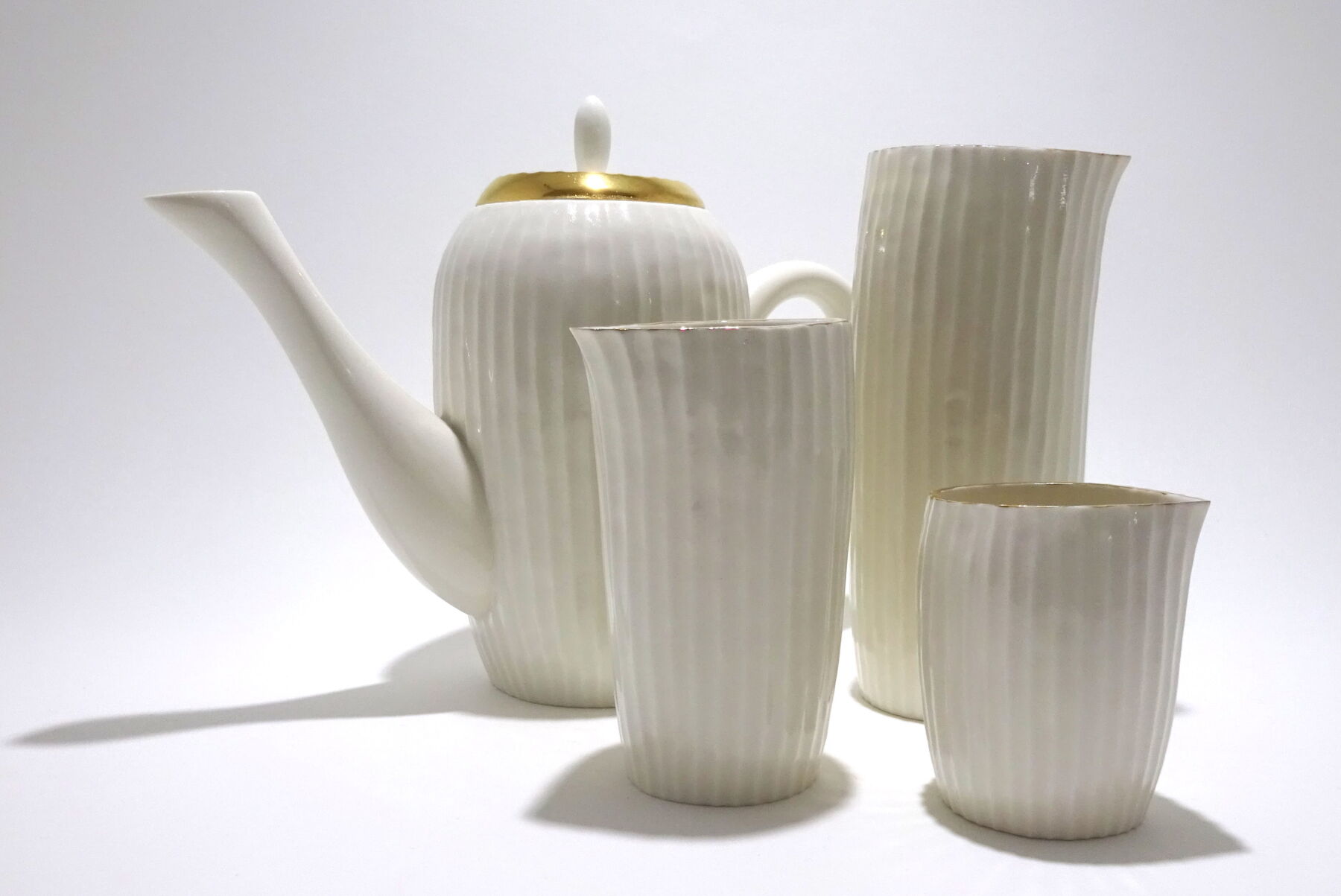 Stripe Tall Jug by Ikuko Iwamoto (Ceramics)