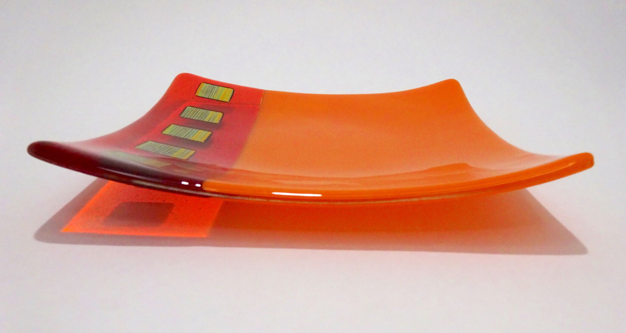 ORANGE SQUARES by JENNY SPURR (Kilnformed Glass)