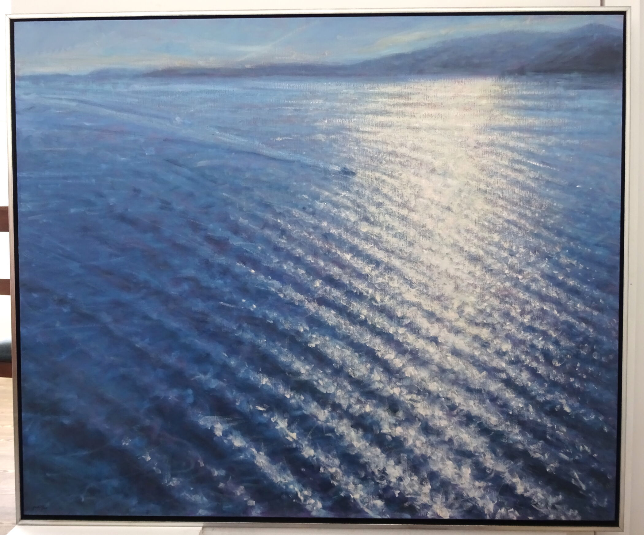 South of France Sea Scape by Justin Tew (Oil)