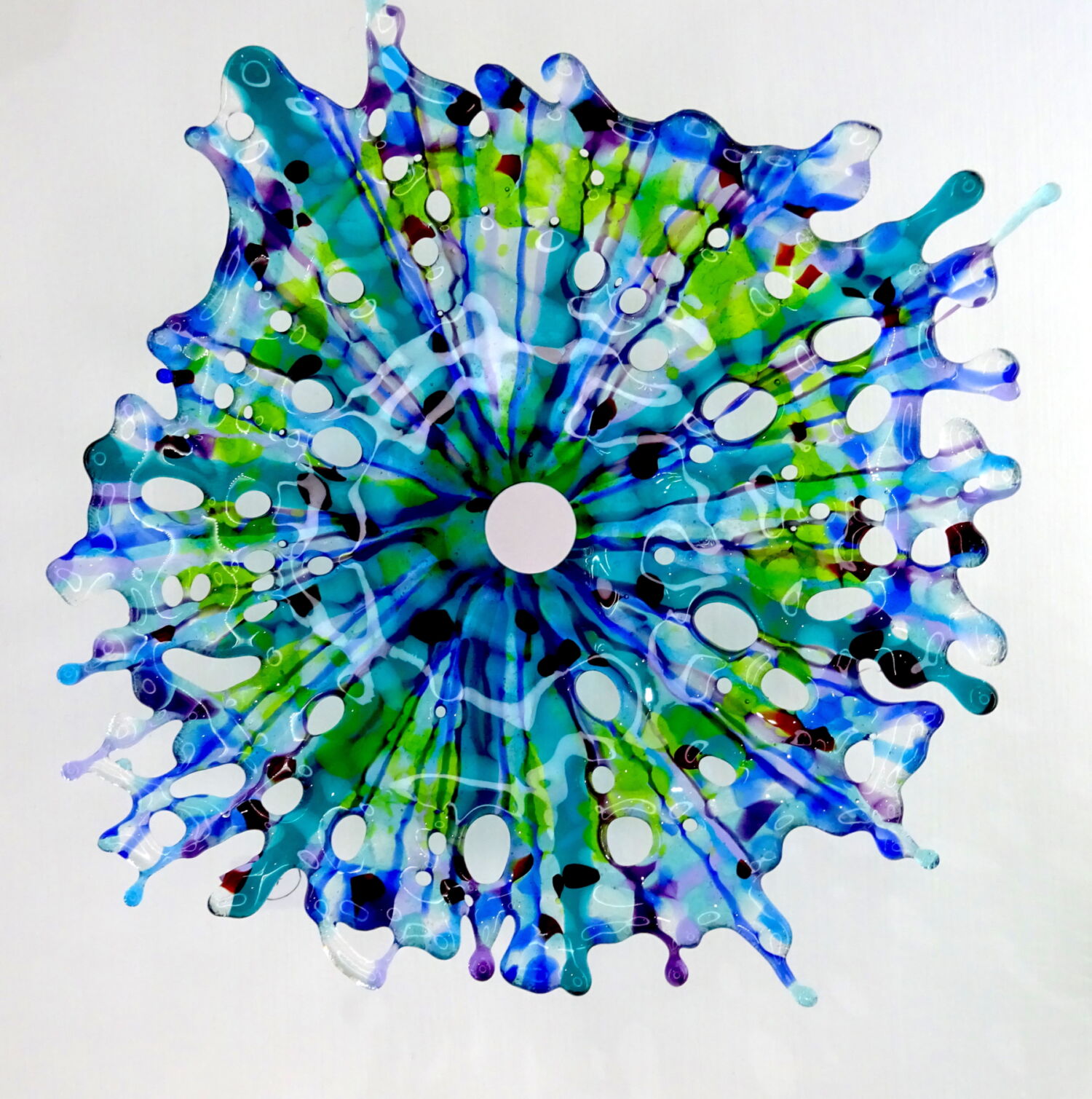 BLUE PURPLE TURQUOISE LACEY WALLFLOWER by Katrina Shearlaw…