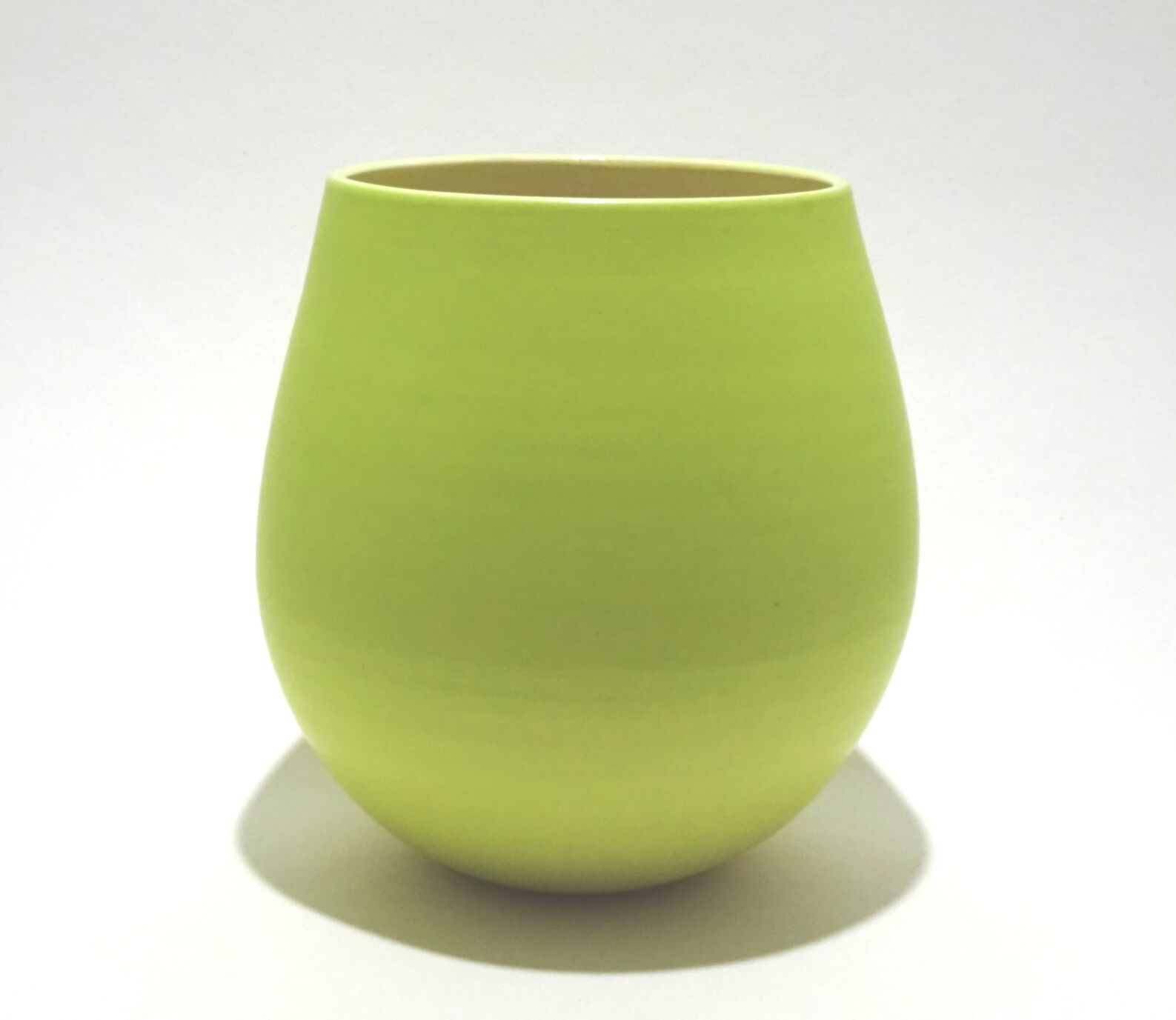 CHARTREUSE SMALL ROUND VASE by Lucy Burley (Ceramics)