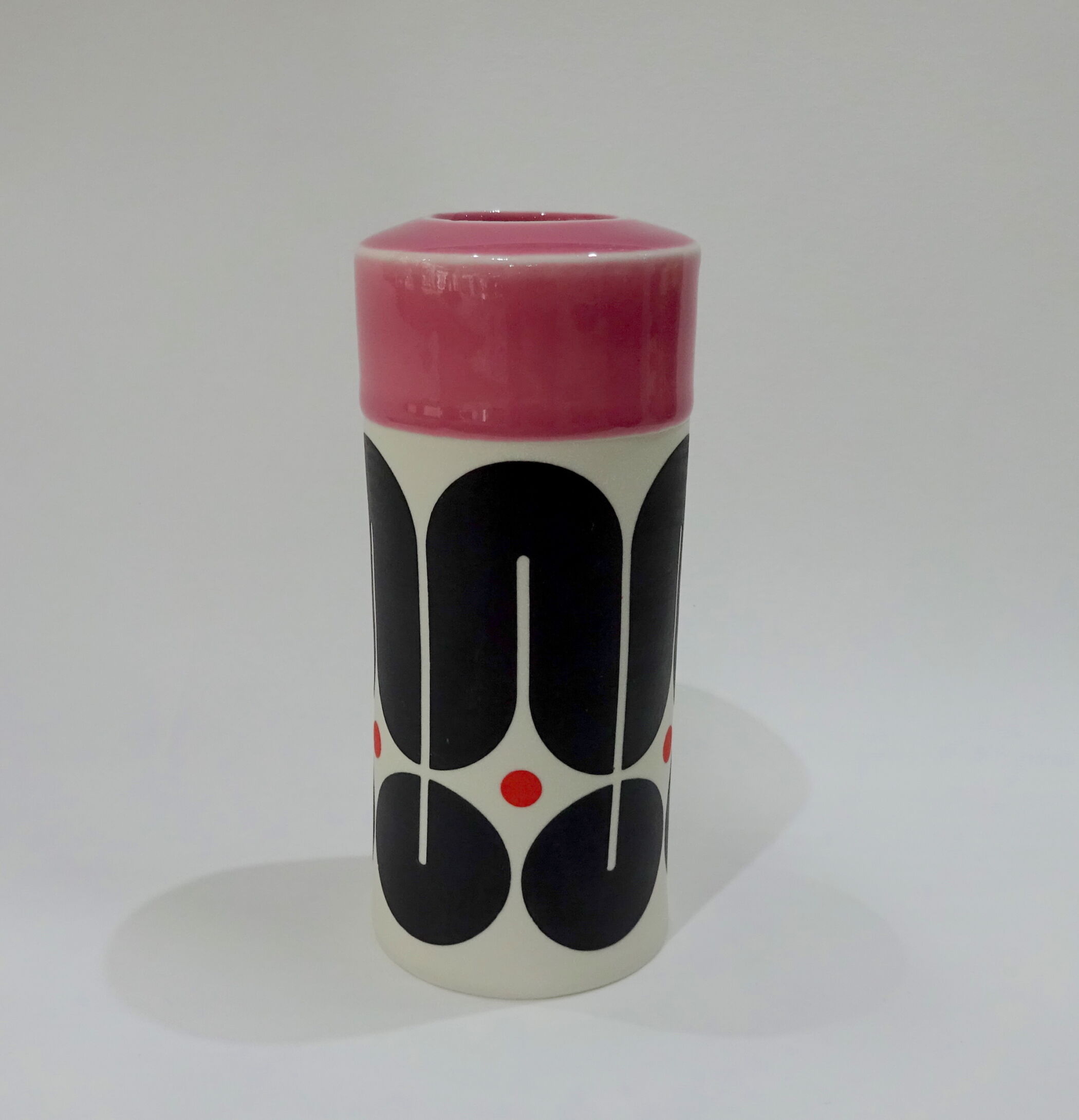 PINK SOLID LINE CYLINDER by Maree and Paul Allitt (Porcelaine)