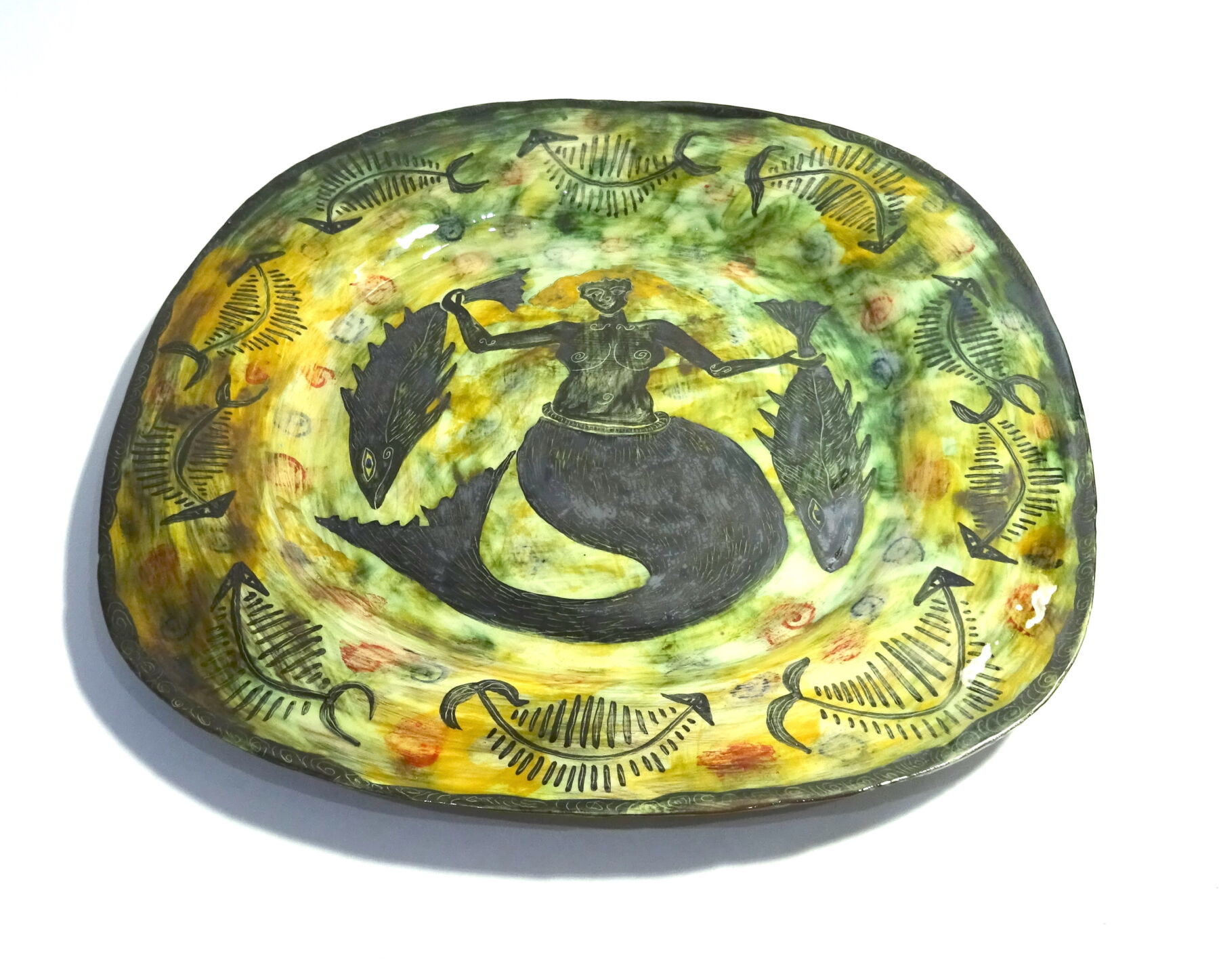 Mermaid Square Platter by Morag MacInnes (Ceramics)