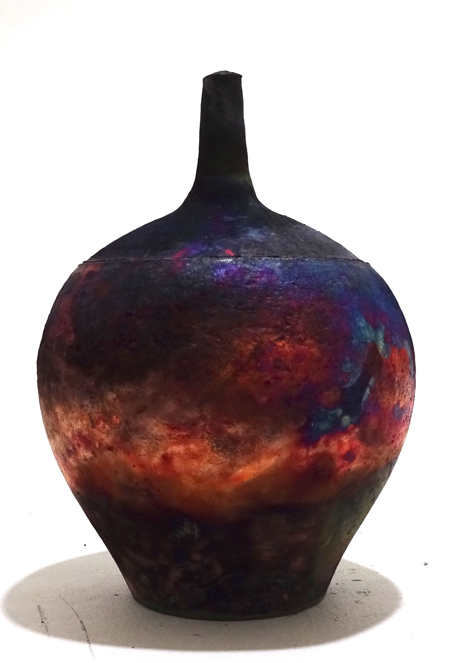 Small Copper Fumed Raku "Onion" Pot by Pat Armstrong (Ceramics)