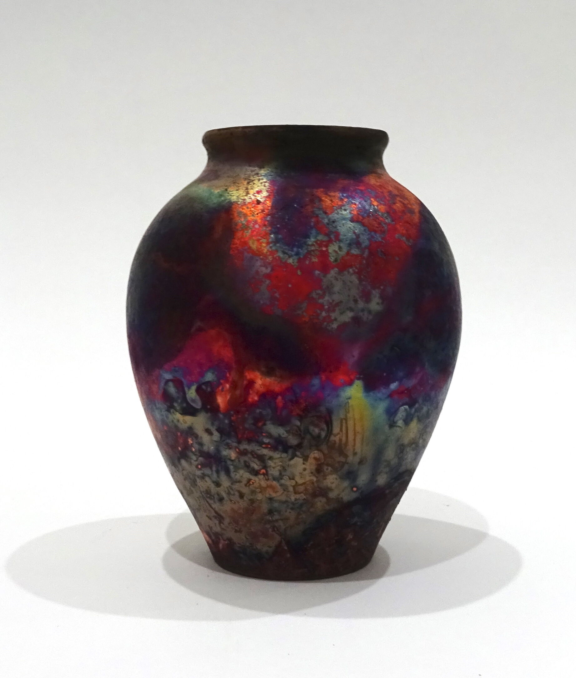 MEDIUM COPPER FUMED RAKU POT by Pat Armstrong (Ceramics)