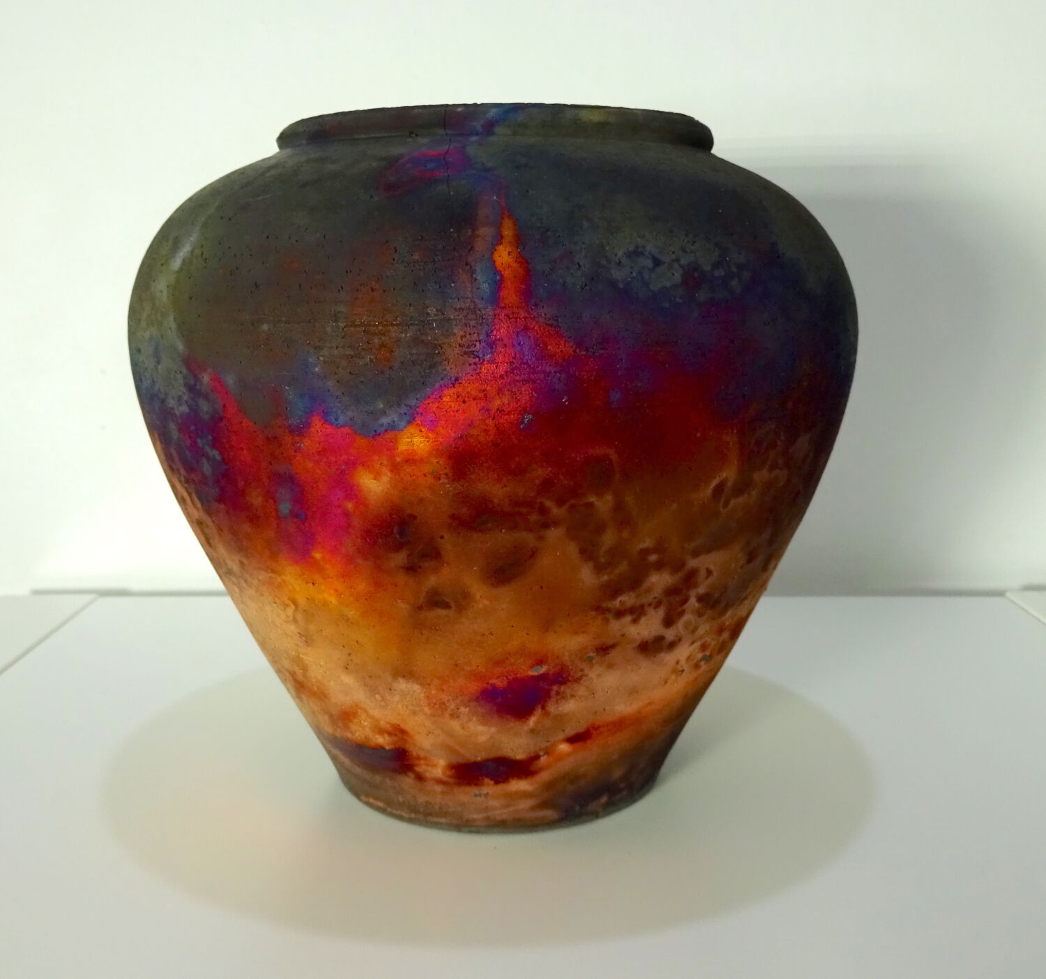 LRG RAKU COPPER FUMED POT by Pat Armstrong (Ceramic)