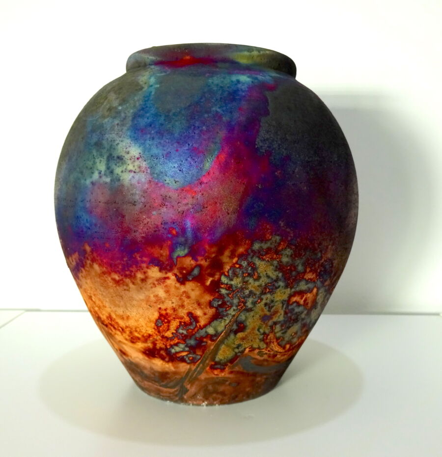LRG COPPER FUMED RAKU POT by Pat Armstrong (Ceramic)