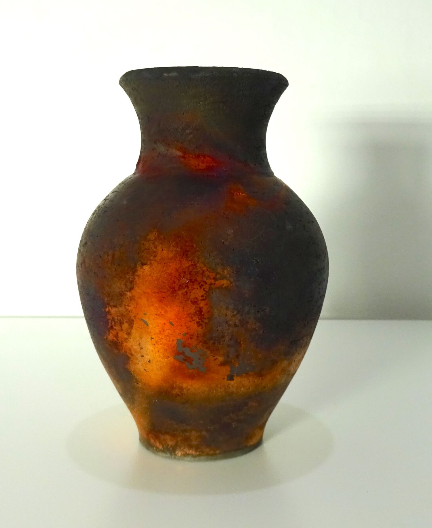 MED COPPER FUMED RAKU POT by Pat Armstrong (Ceramic)