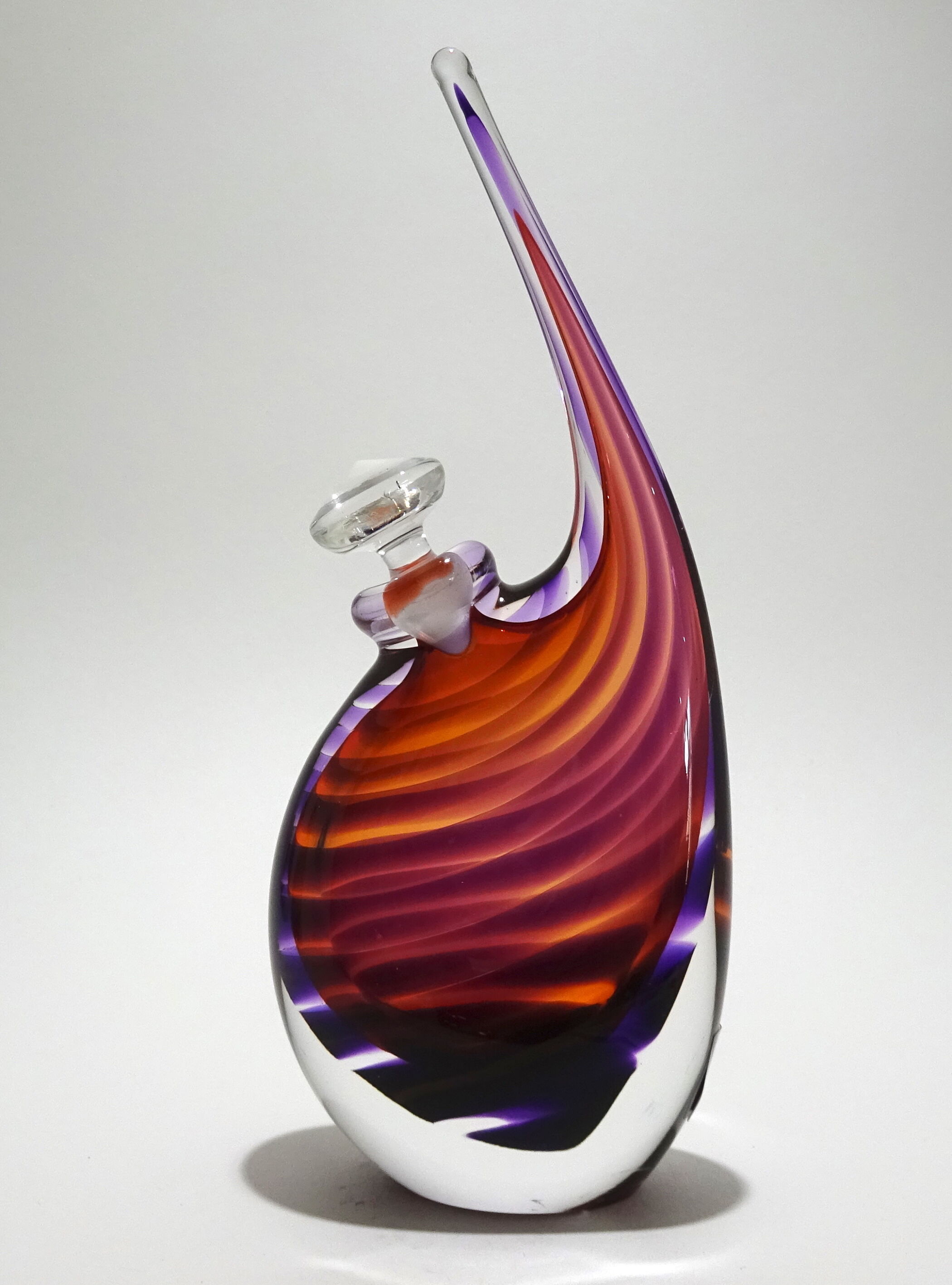 TOPFIN TWIST BOTTLE by Stuart Akroyd (Blown Glass)