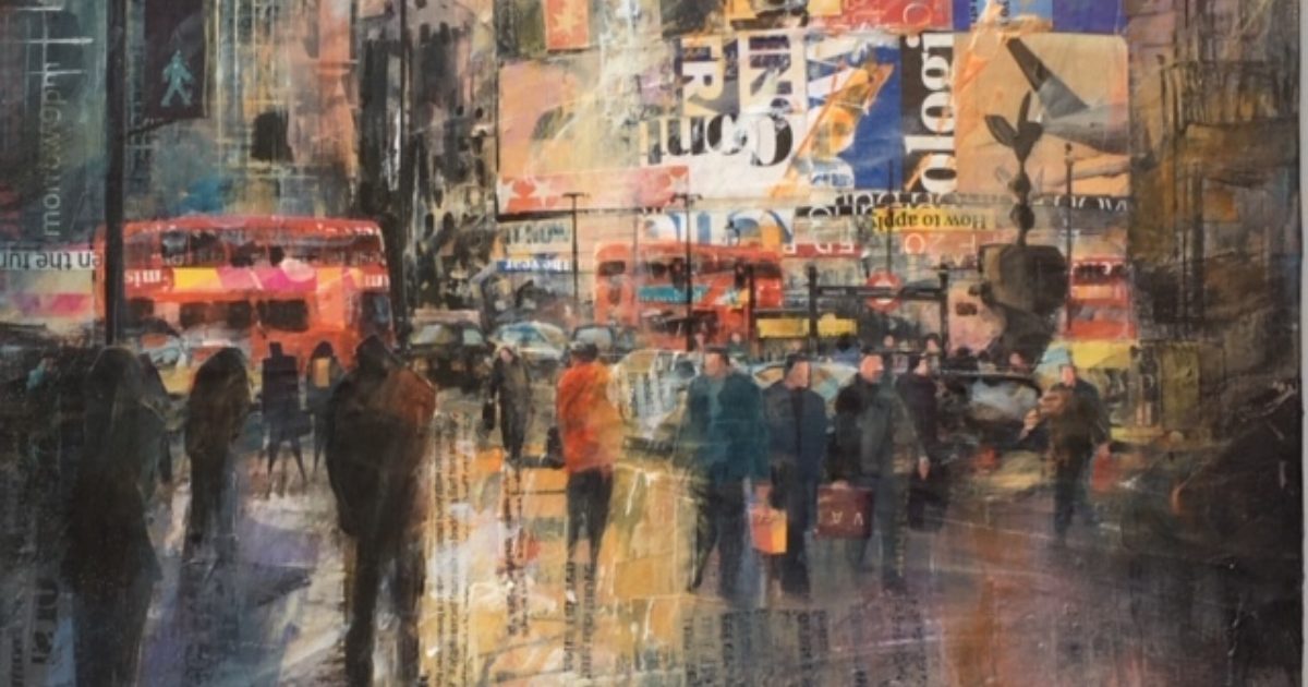 Piccadily Circus, London by Ed Robinson (Mixed Media)