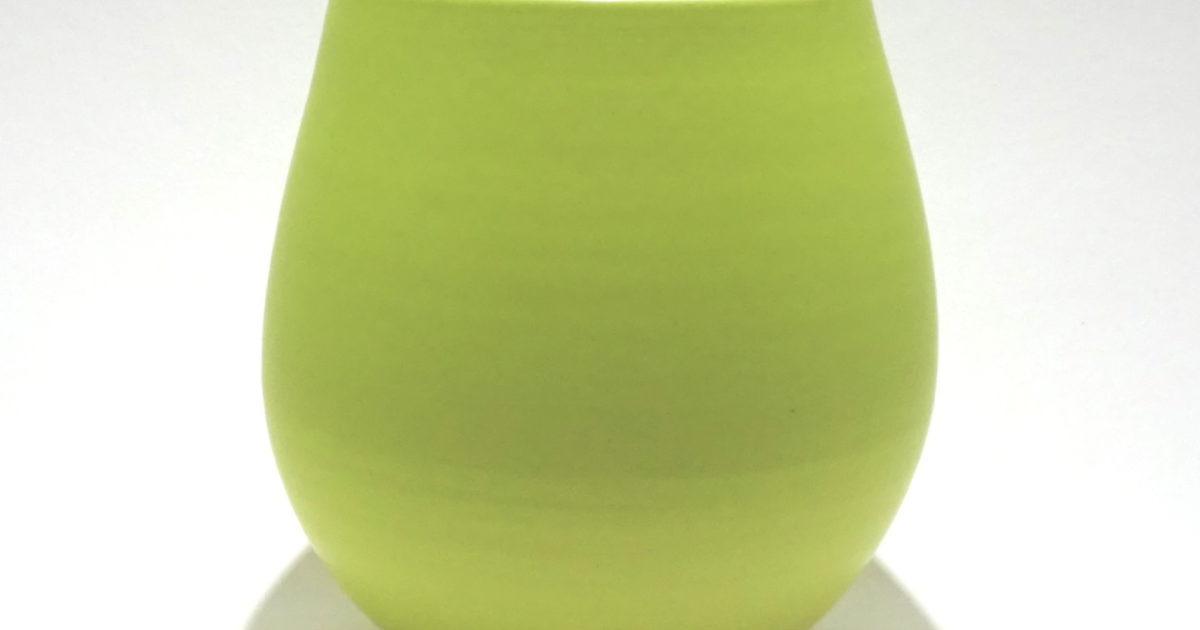 CHARTREUSE SMALL ROUND VASE by Lucy Burley (Ceramics)
