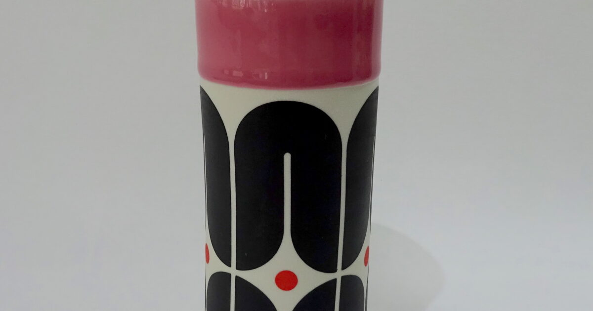 PINK SOLID LINE CYLINDER by Maree and Paul Allitt (Porcelaine)