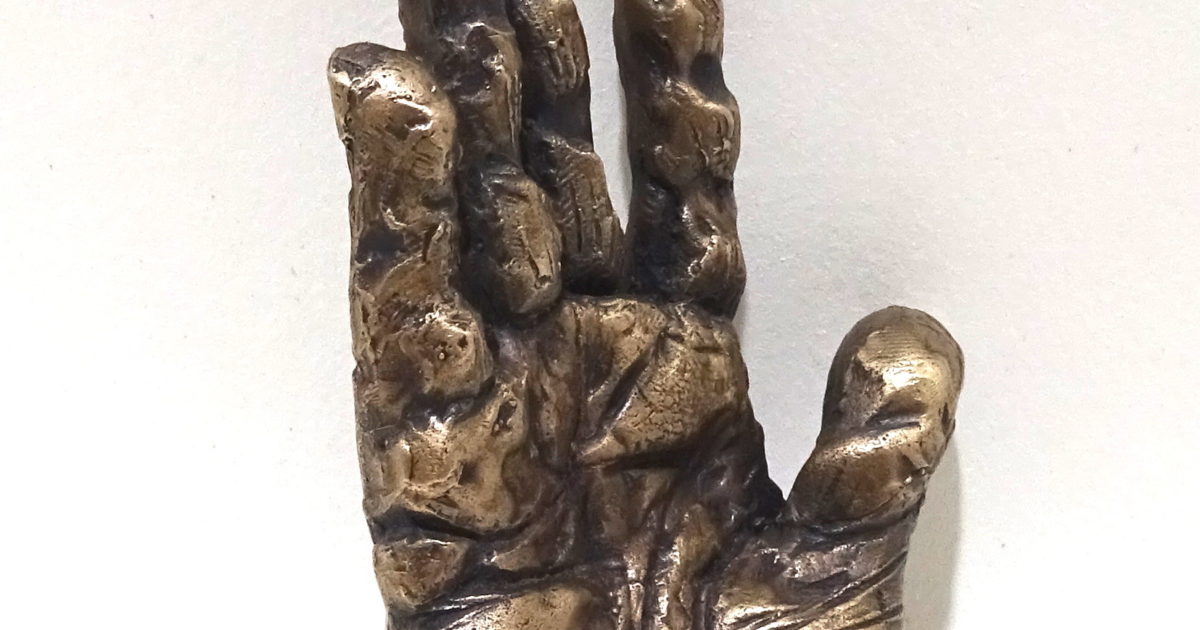 Bronze Hand Coat Hook by Nick Davis (Bronze)