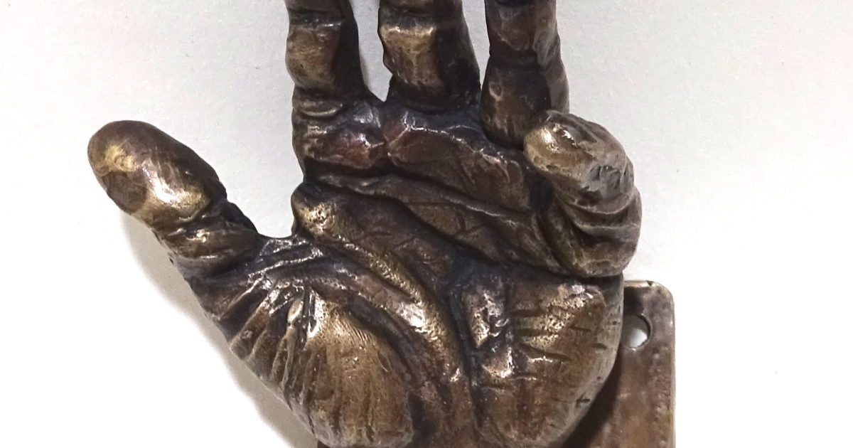 Bronze Hand Coat Hook by Nick Davis (Bronze)