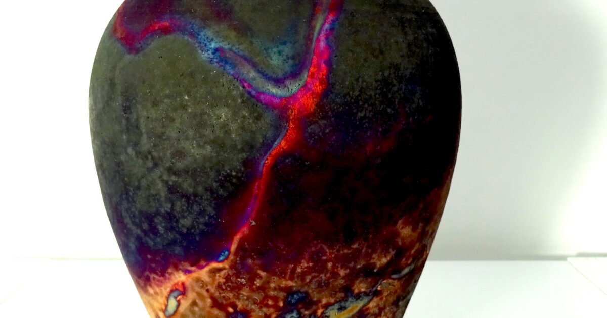 LRG COPPER FUMED RAKU POT by Pat Armstrong (Ceramic)