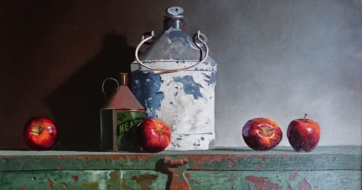 Cans and Royal Gala by Rob Walker (Oil)