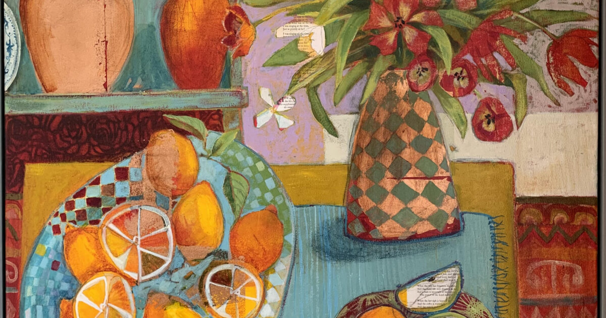 TURKISH RUG AND FAVOURITE JUG by Tiffany Logan (Mixed Media On Canvas)